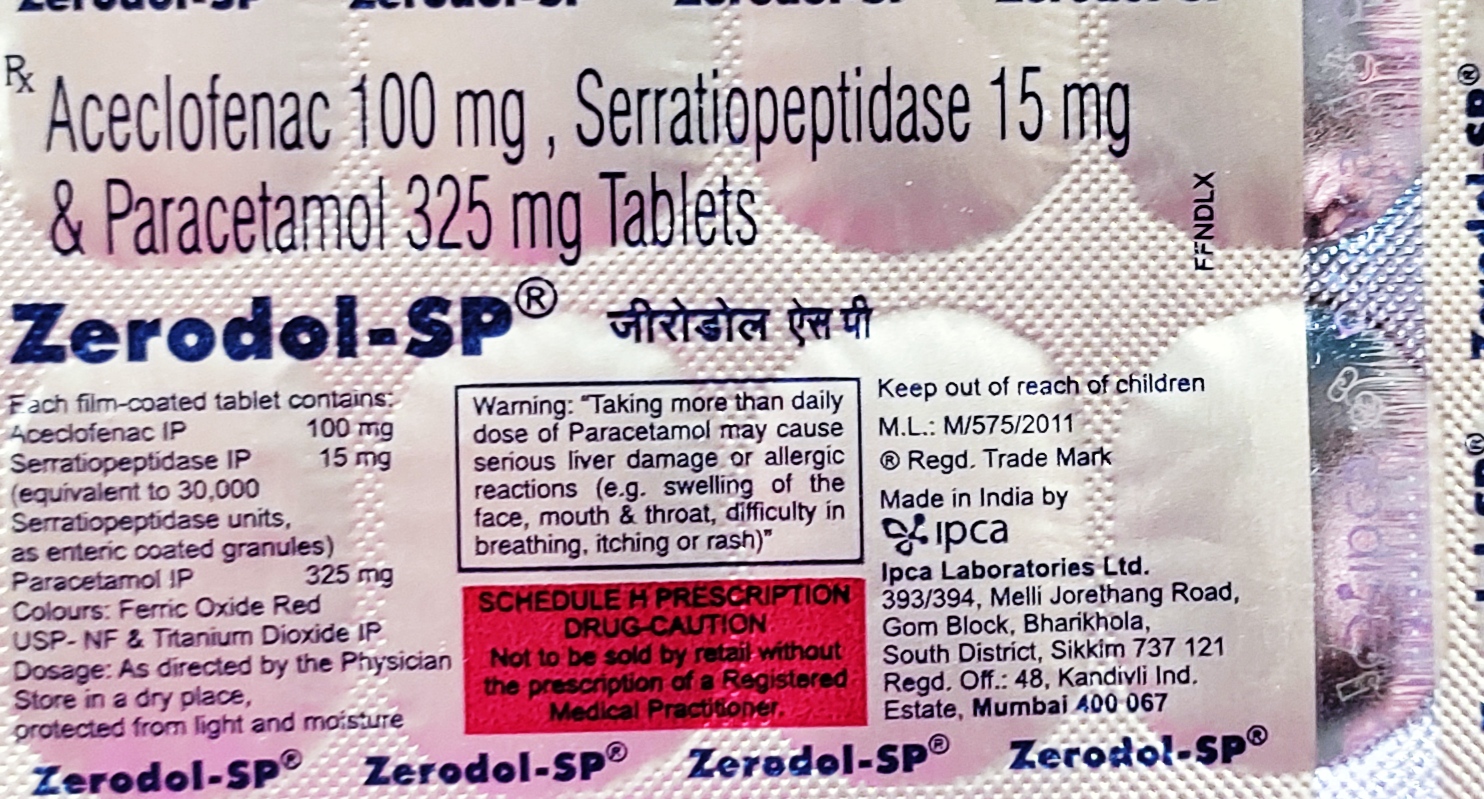 Zerodol SP Tablet: Uses, Price, Side effects, Dosage & Substitute ...